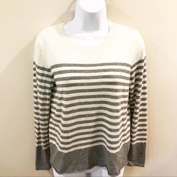 Joie | Sweaters | Joie Crewneck Striped Sweater Wool Gray Small | Poshmark